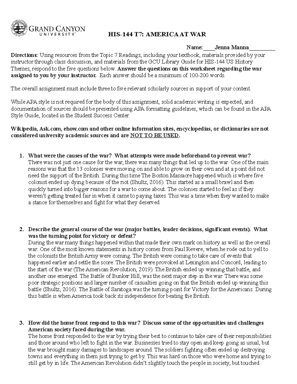 HIS-144-T7.America at War Worksheet Online - HIS-144 T7: AMERICA AT WAR ...