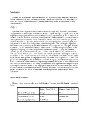 1107 Lab Week 6 - BIOL 1107L Quantitative Analysis Report 17 March 2022 ...