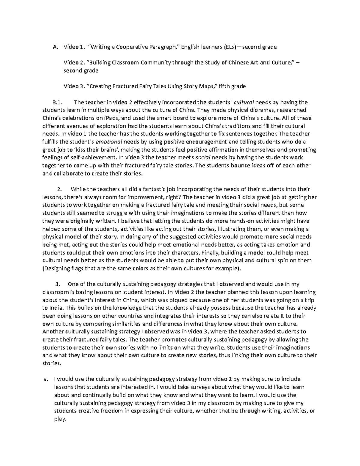Task 1.edited copy - Passed assignment - A. Video 1. “Writing a ...