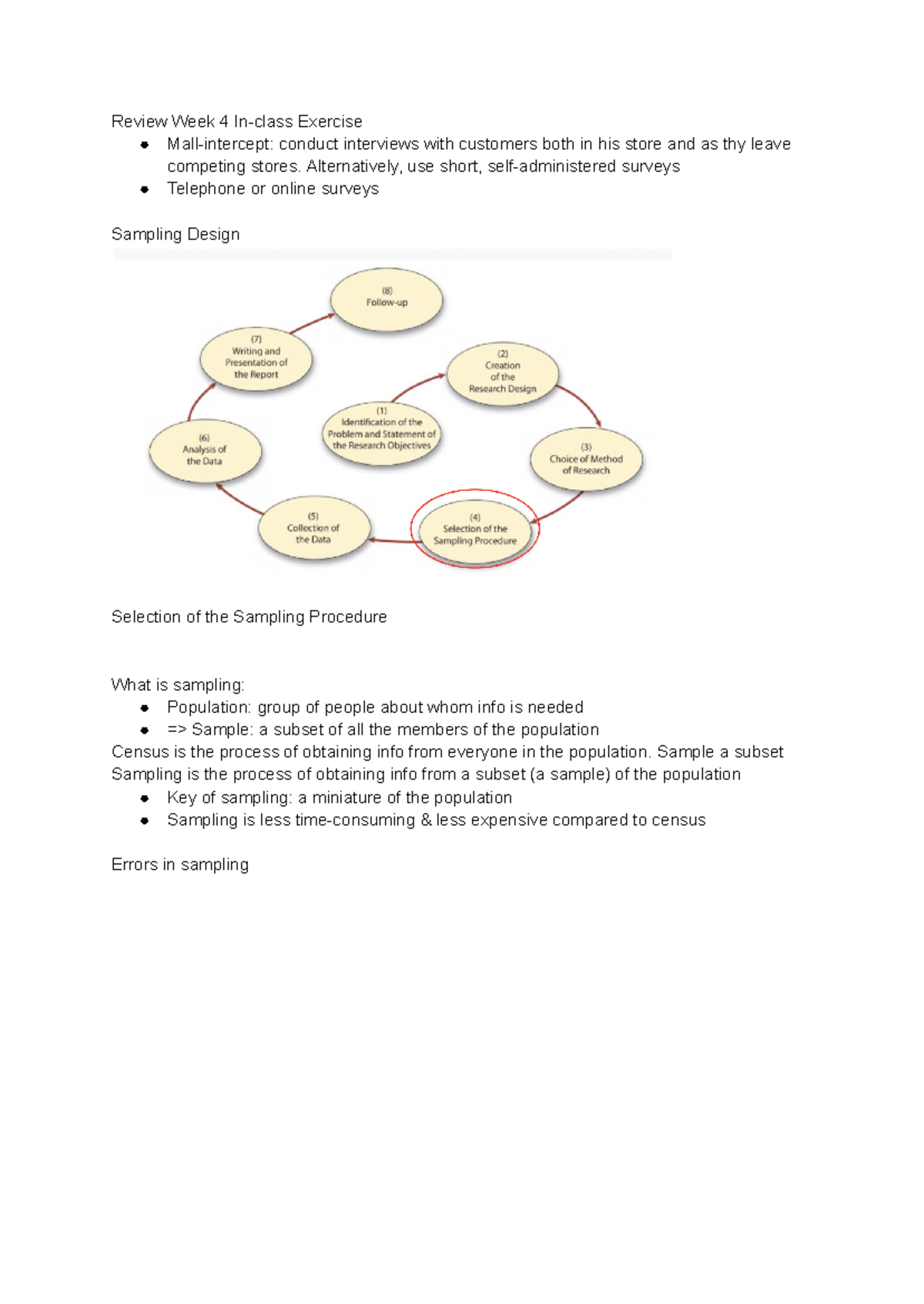 Chapter 5 MARK302 - Notes - Review Week 4 In-class Exercise Mall ...