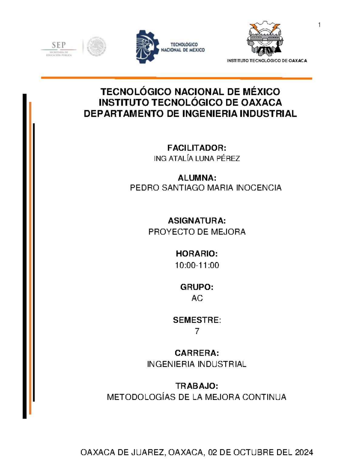 Cuadro Doble Entrada Maria Inocencia Pedro Santiago - FACILITADOR: ING ...