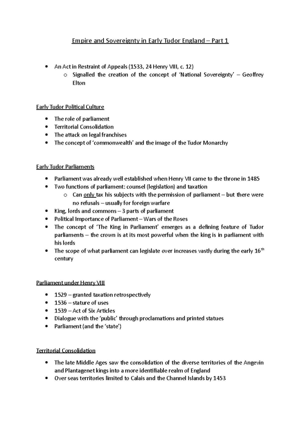 Part 1 - Empire and Sovereignty in Early Tudor England - Empire and ...