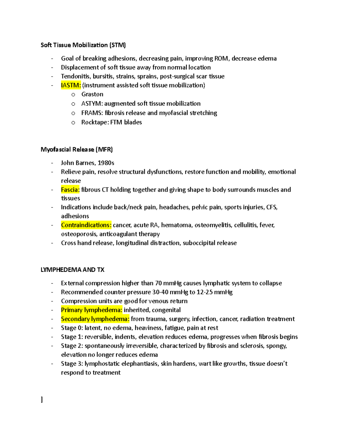 Manual Therapy Techniques - Soft Tissue Mobilization (STM) Goal of ...