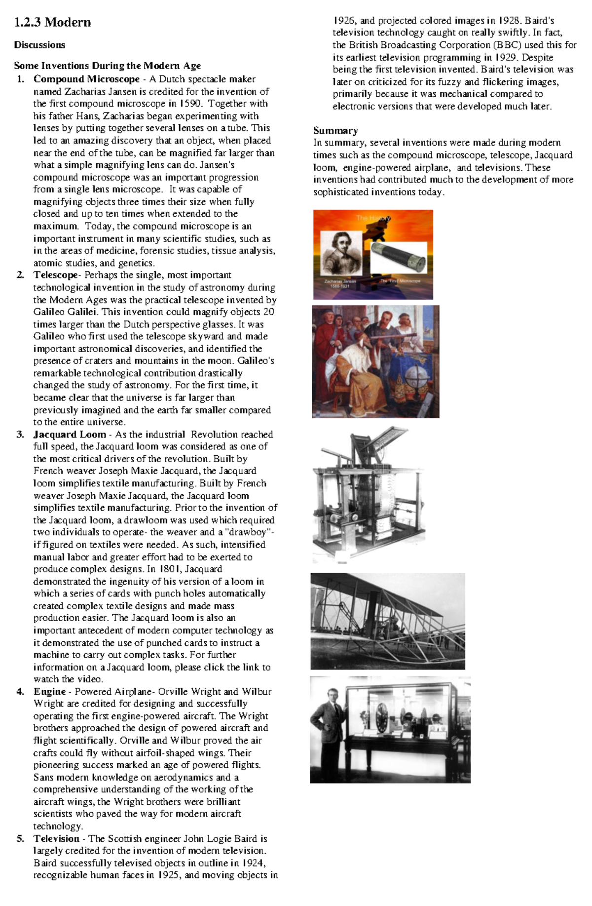 1.2.3 Modern - Lecture notes 1.2.3 - Science, Technology And Society ...