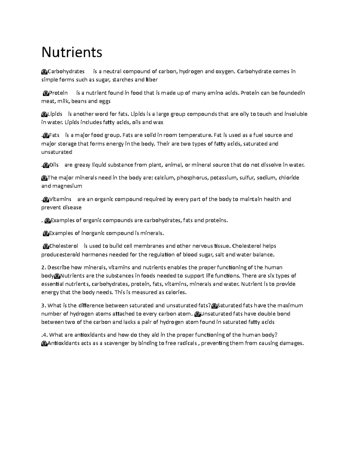 Nutrients - Word - Nutrients Carbohydrates is a neutral compound of ...