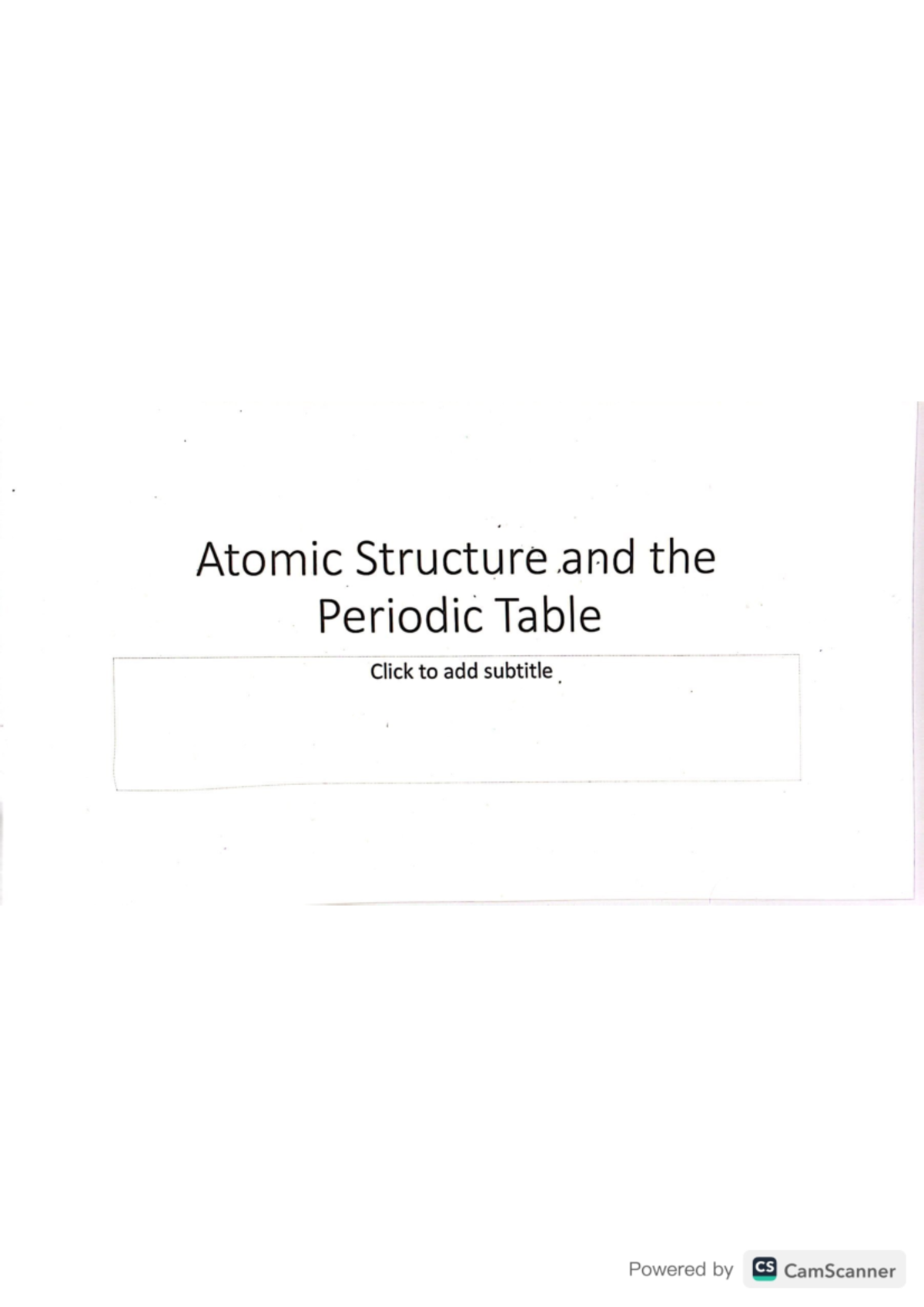 Atomic structure and the periodic table - Sc/Chem 1000 - Studocu