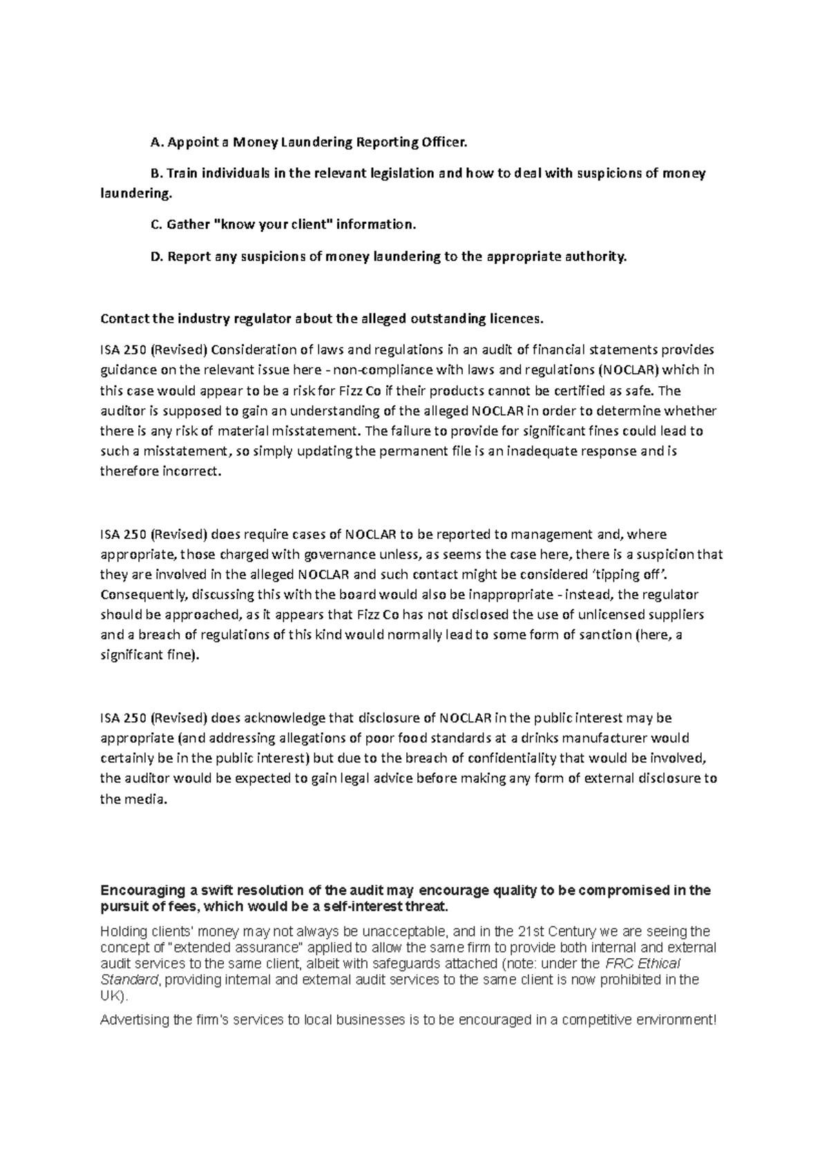 A- additional - acca aaa notes chapter 1 and 2 - A. Appoint a Money ...