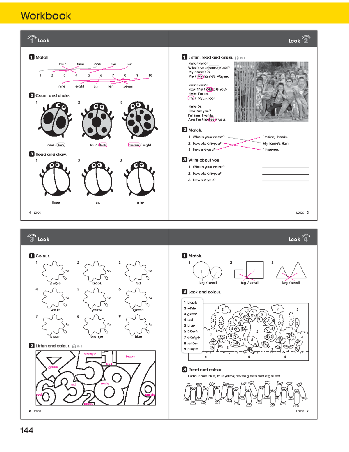 Look bre l1 workbook answerkey - Workbook L E S SON 1 Look 1 Match ...