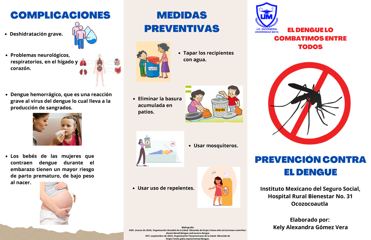 Triptico prevención del dengue - Deshidratación grave. PREVENCIÓN ...