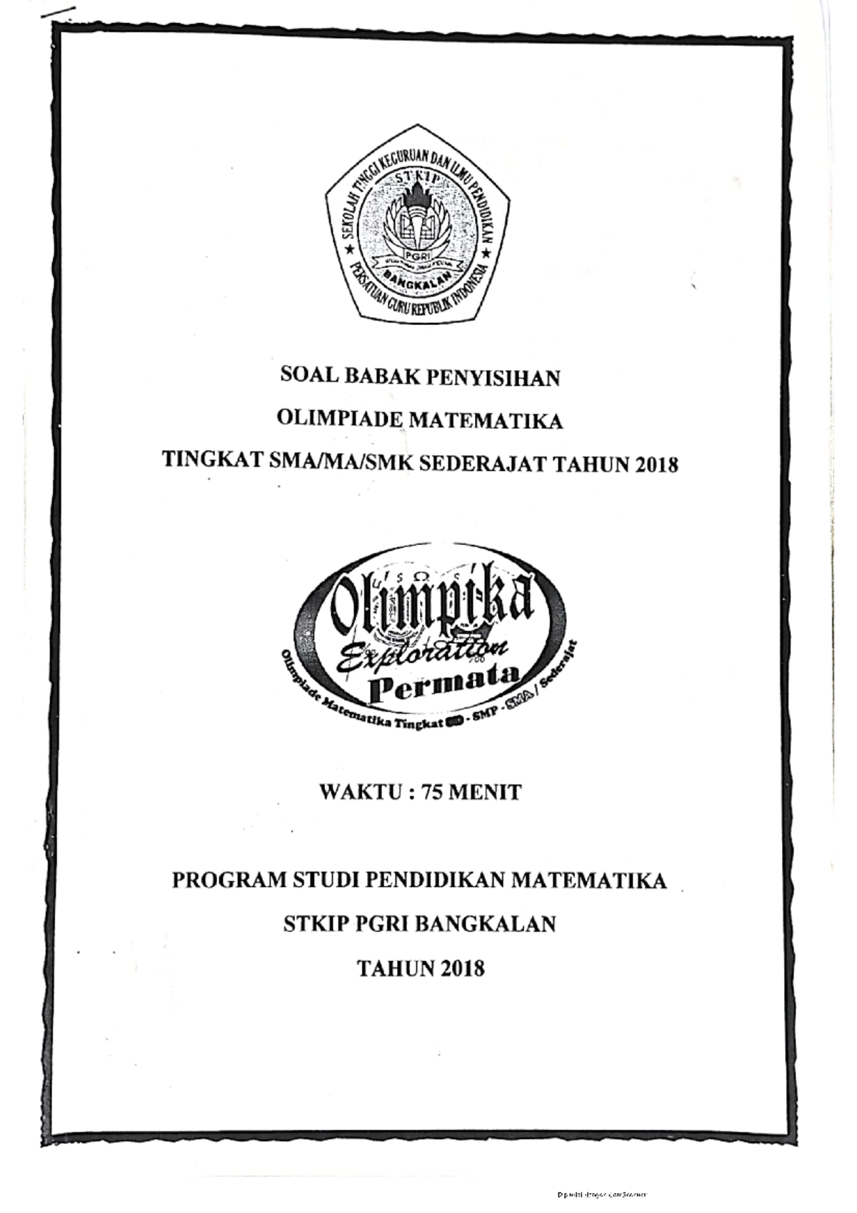 Olimpika sma 2018 - contoh soal - Soal dan Pembahasan OSK - Studocu