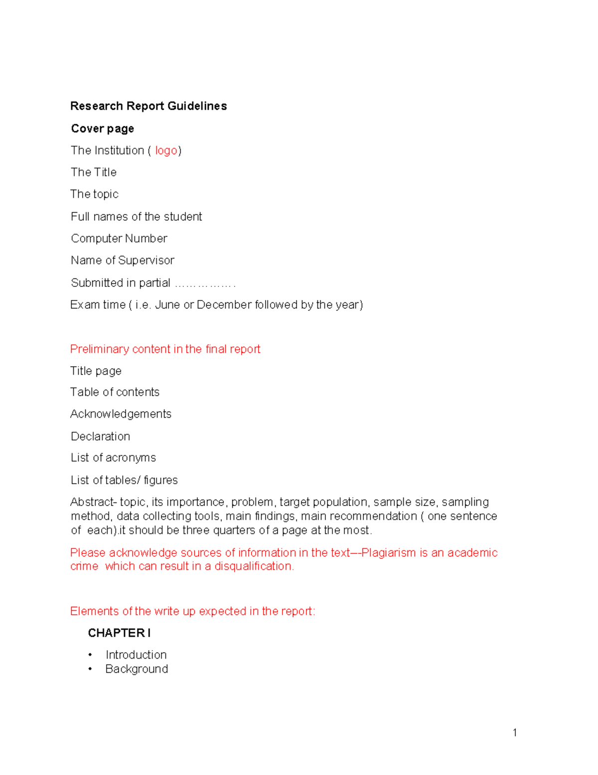 Research Guidelines - Summary Bussiness Administration - Research ...