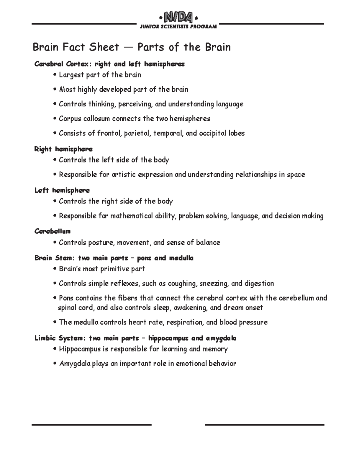 Brainsheetsmod 2 45 - Behavior Management and Modification - Brain Fact ...