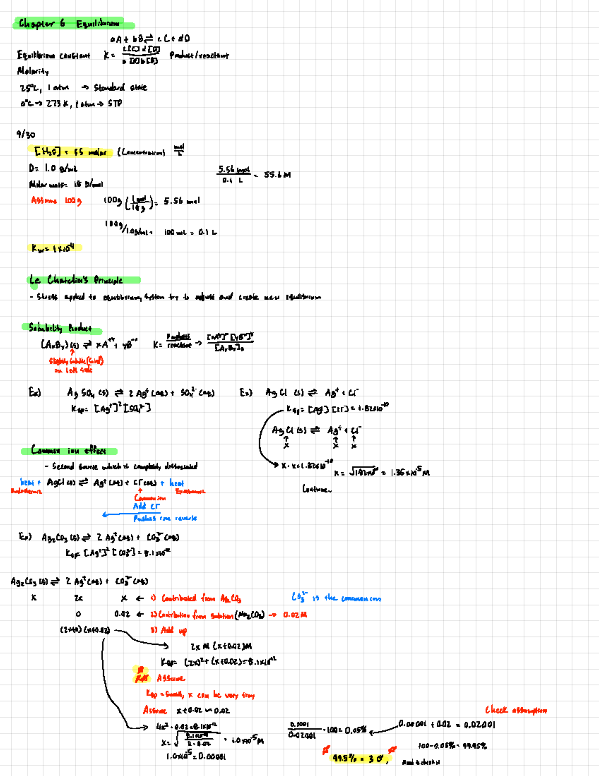 Achem 10 - Continuation of equilibrium and beginning of chapter 18 ...