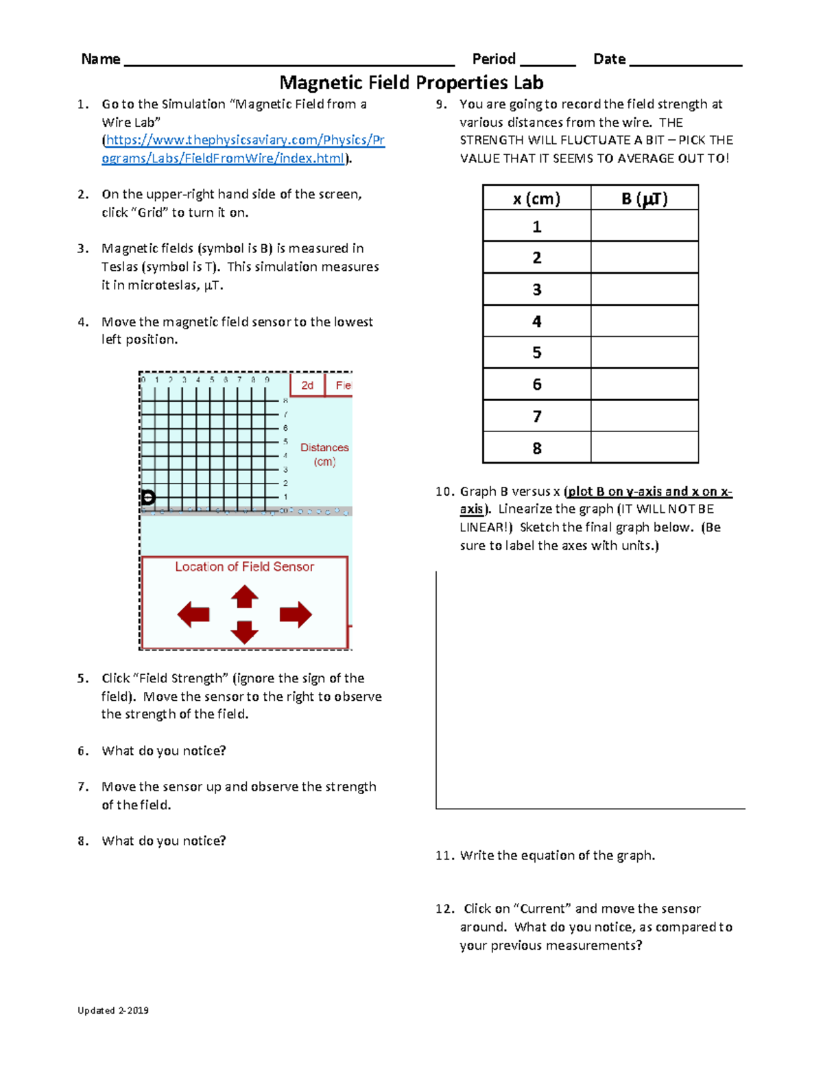 Magnetic Field Sim Lab - Name ...