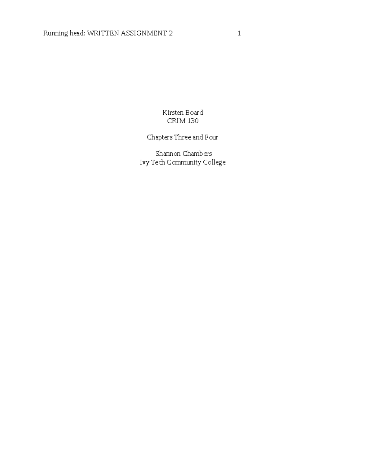 M02 Assignment 2 - chapter 3 and 4 - CRIM 211 - Ivy Tech - Studocu