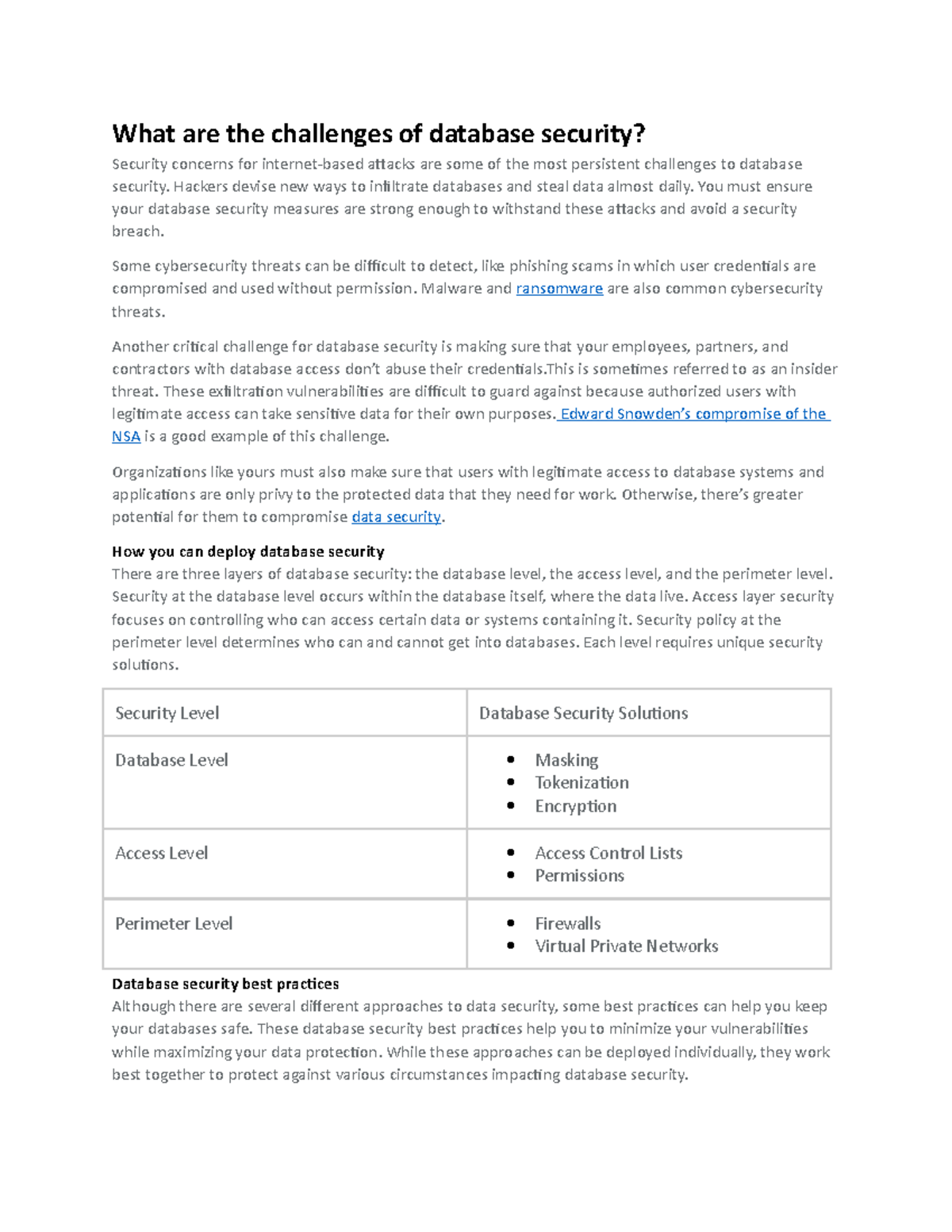 Database Security - What are the challenges of database security ...