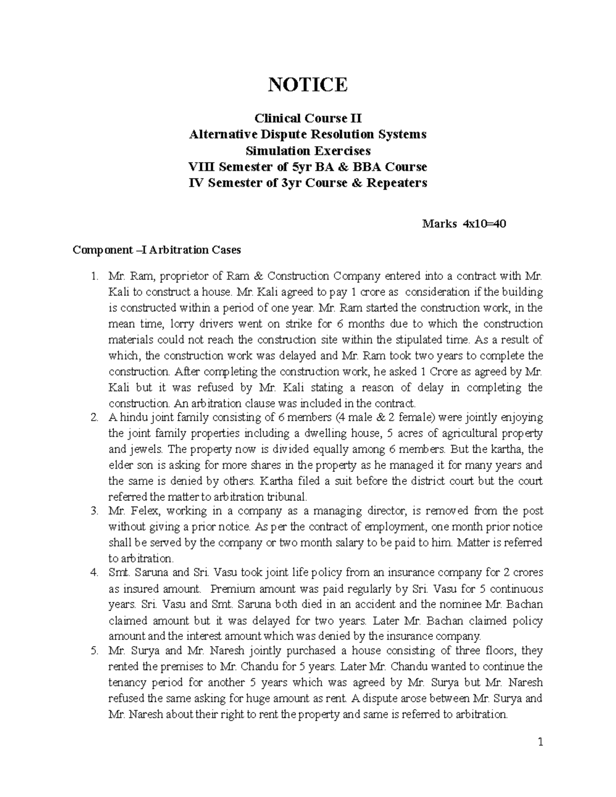 ADR-Simulation-Exercise-Notice - NOTICE Clinical Course II Alternative ...