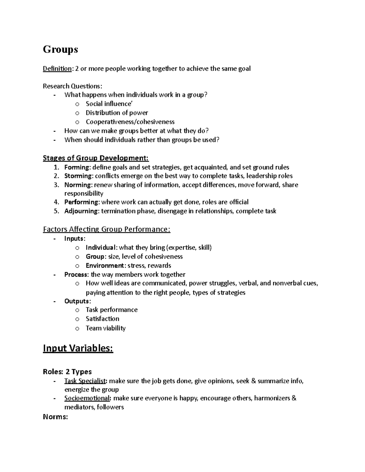 Groups - Prof. Susan Naylor - Groups Definition: 2 or more people ...