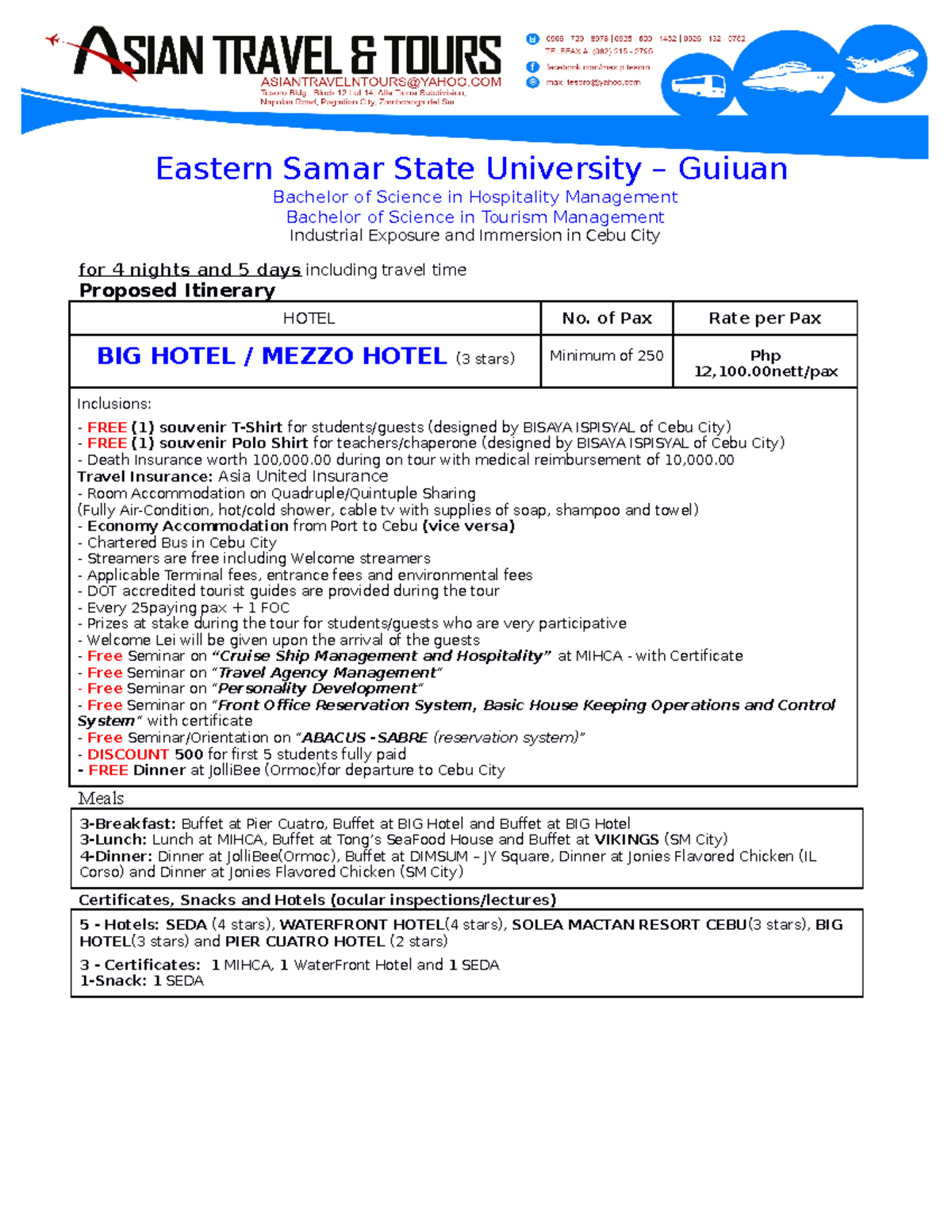 ESSU G HM TM Cebu 3d2n 20237 27 23 1 - Eastern Samar State University ...