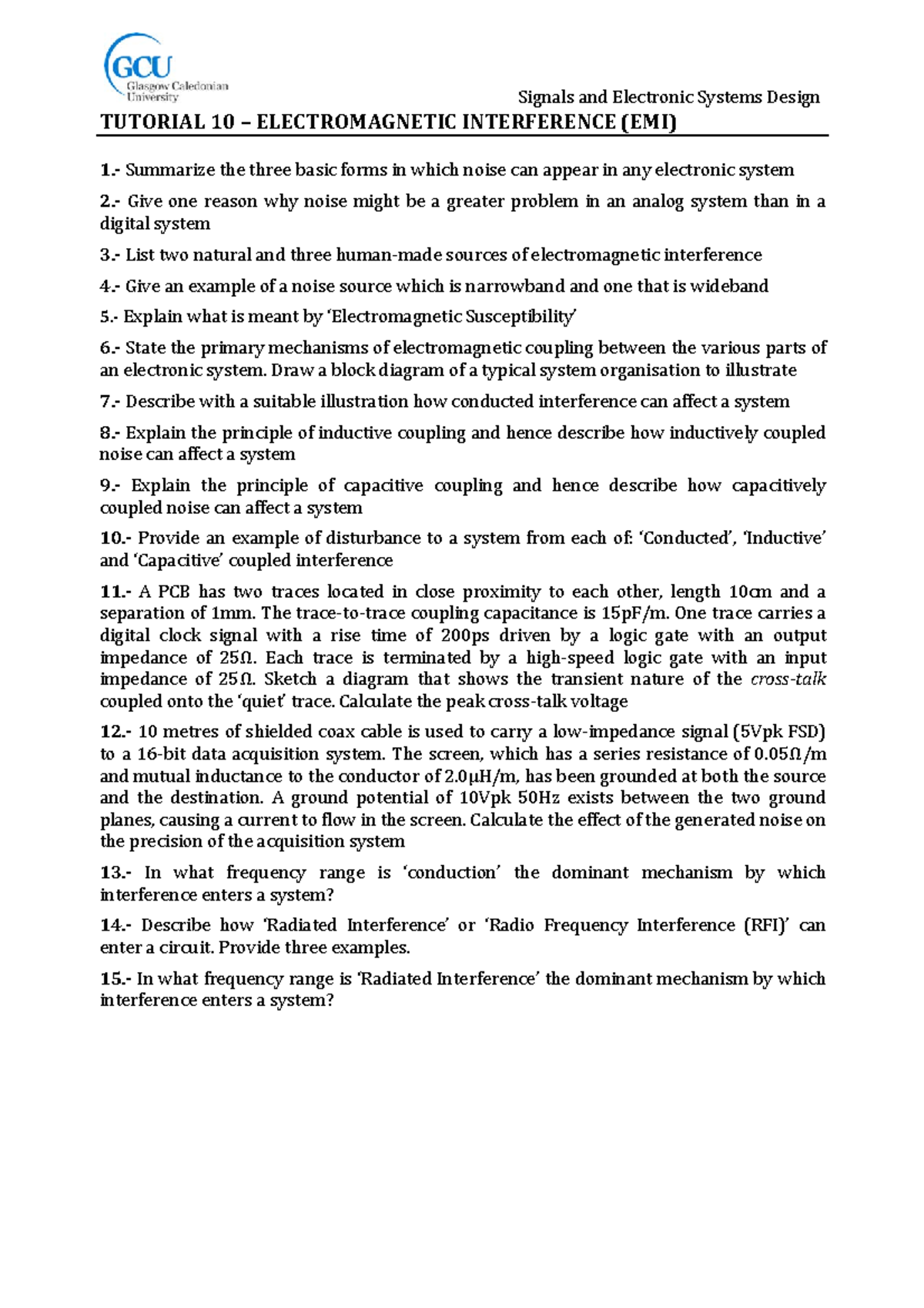 SESD tut10 EMI - signals and electronic systems design tutorial 10 ...