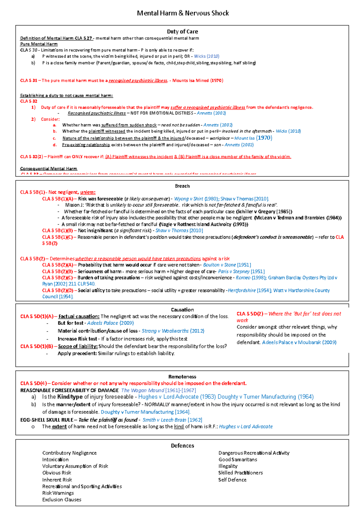 Negligent Misstatement - template - Causation CLA S 5D(1)(A) – Factual ...