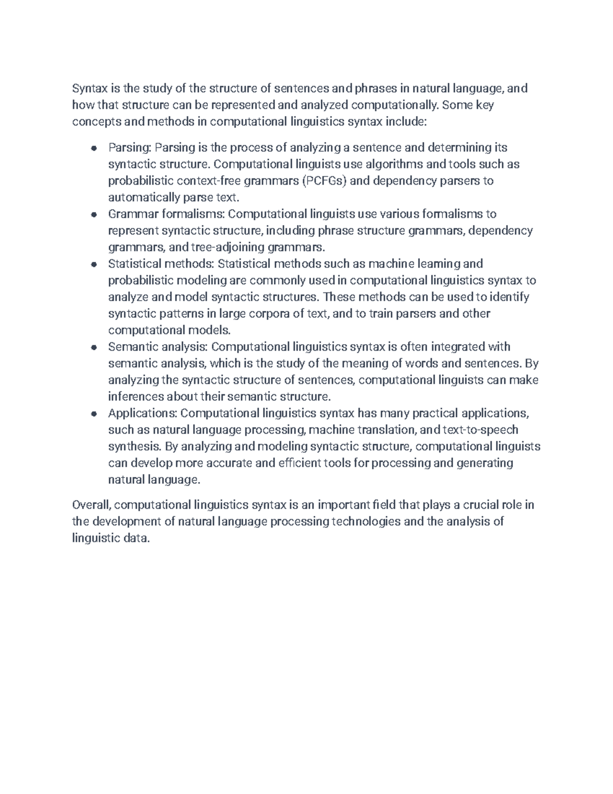 Syntax Some Key Concepts And Methods In Computational Linguistics Syntax Include Parsing 7320