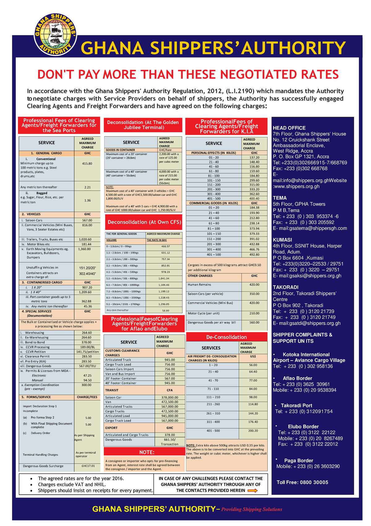 Negociated-Tarif - GHANA SHIPPERS’AUTHORITY DON'T PAY MORE THAN THESE ...