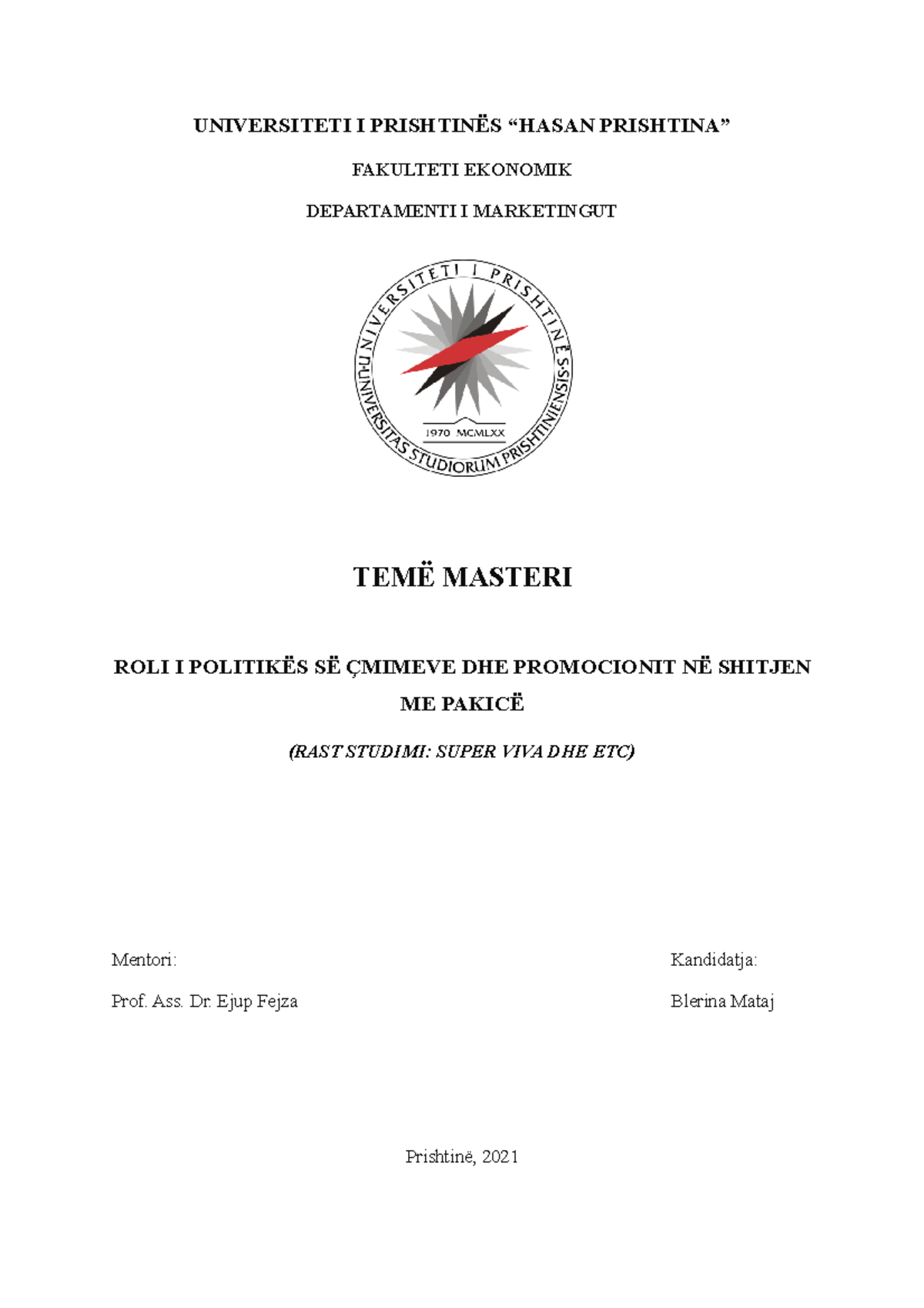 Blerina Mataj - - Studocu