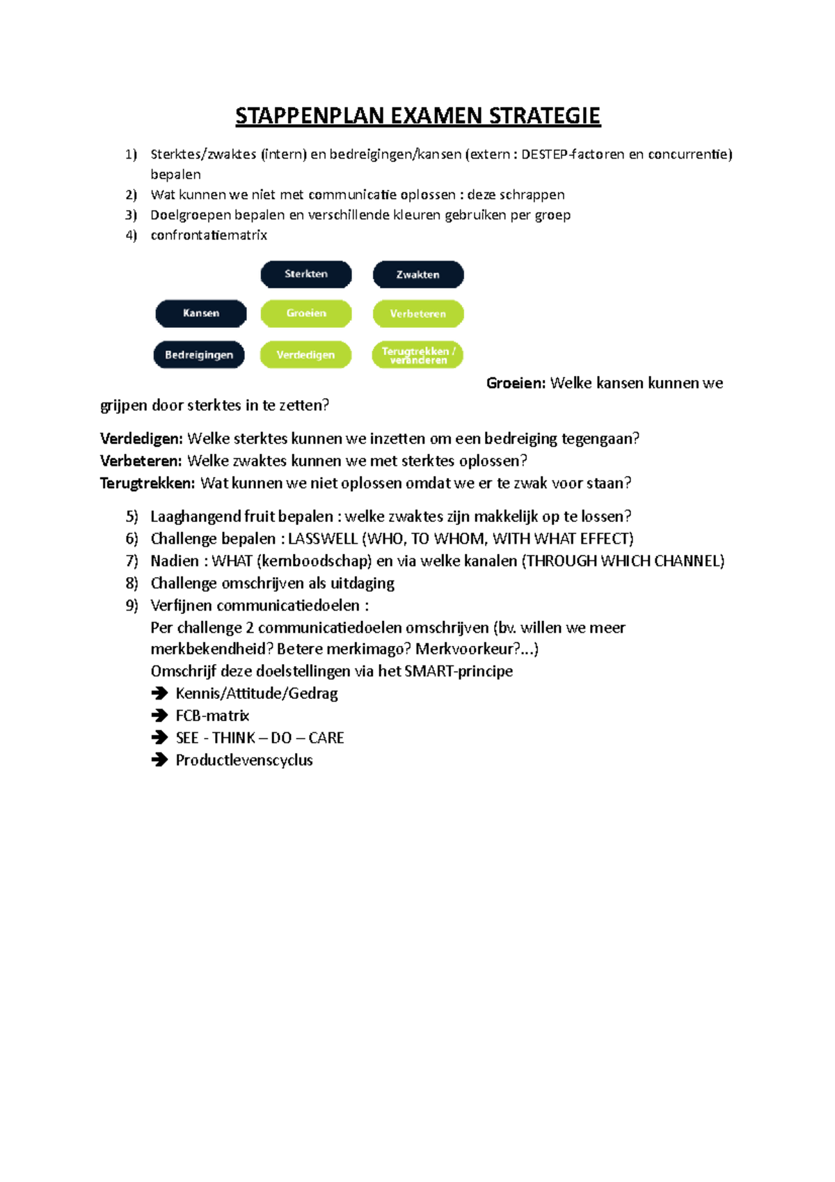 Stappenplan voor examen strategie - STAPPENPLAN EXAMEN STRATEGIE ...