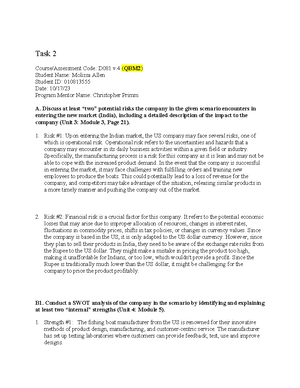 C716 Task 1 - Passed first attempt - Molissa Allen– 010813555 Michael ...