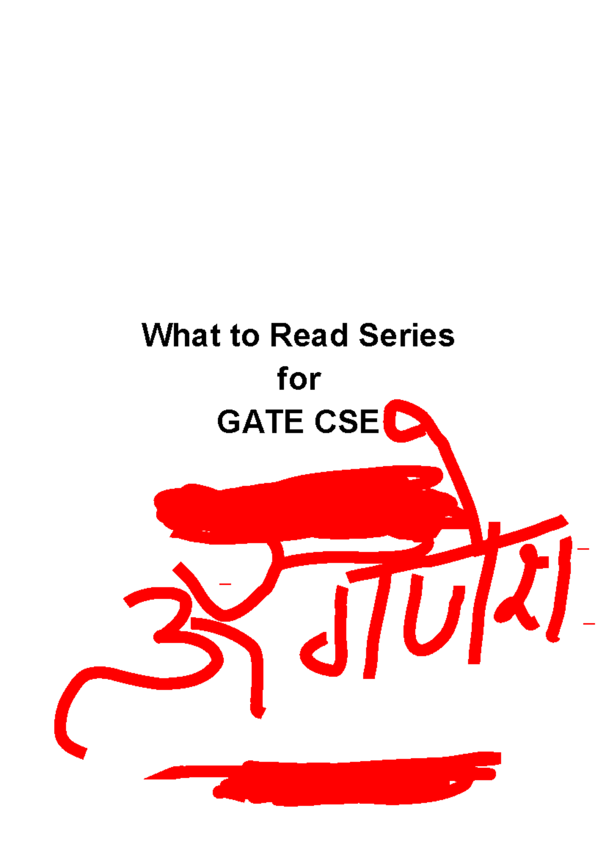 Gate Cse Gate What To Read Series For Gate Cse Compiled By Bikram Ballav Last Update 8