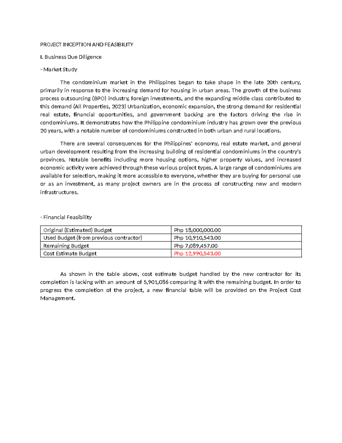 Inception and feasibility - PROJECT INCEPTION AND FEASIBILITY I ...