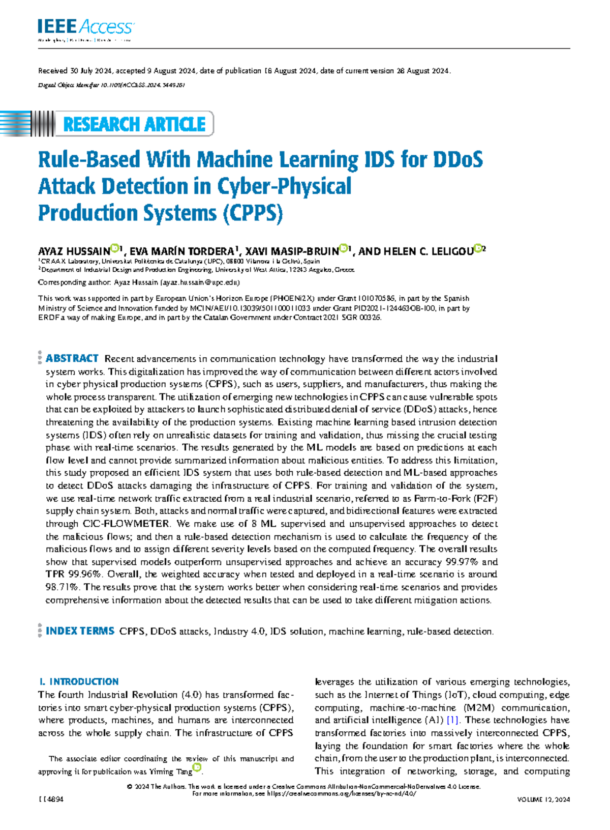 Rule-Based With Machine Learning IDS for DDo S Attack Detection in ...