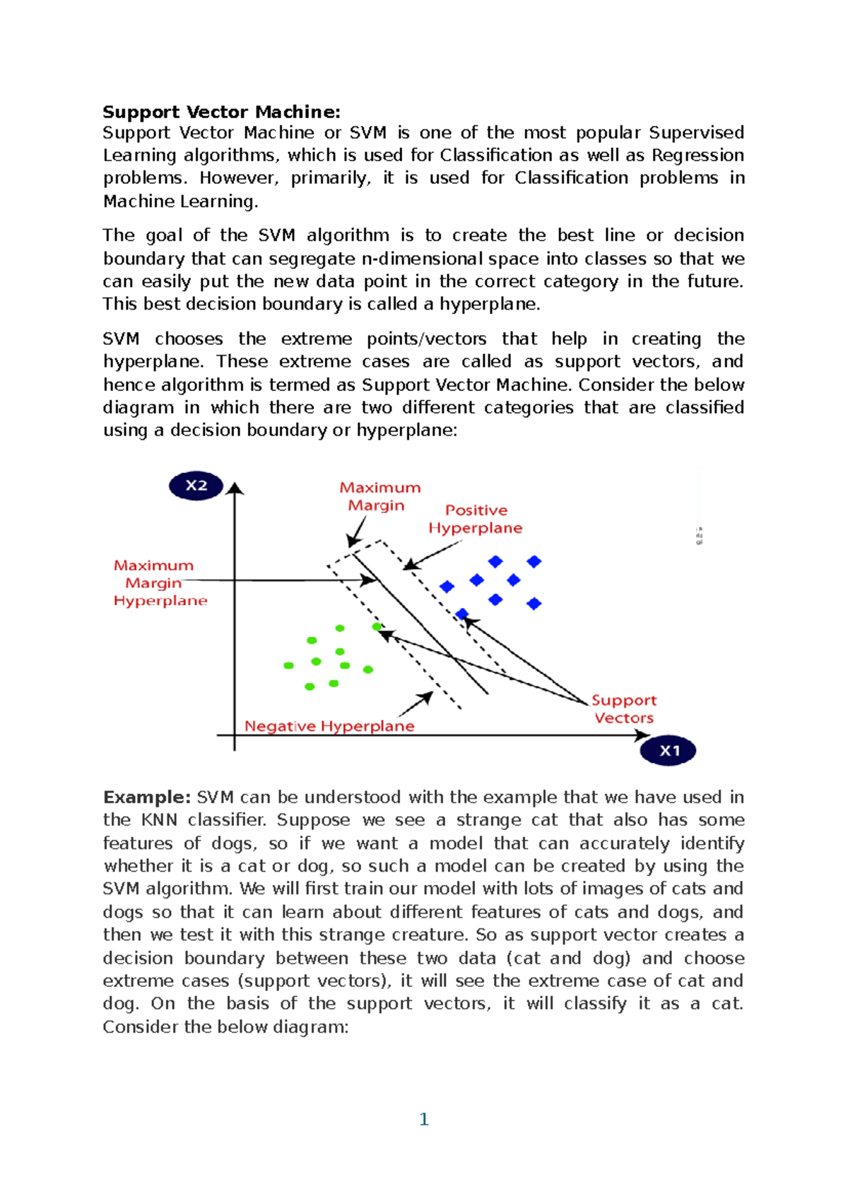 Svms - sgdg - Support Vector Machine: Support Vector Machine or SVM is ...
