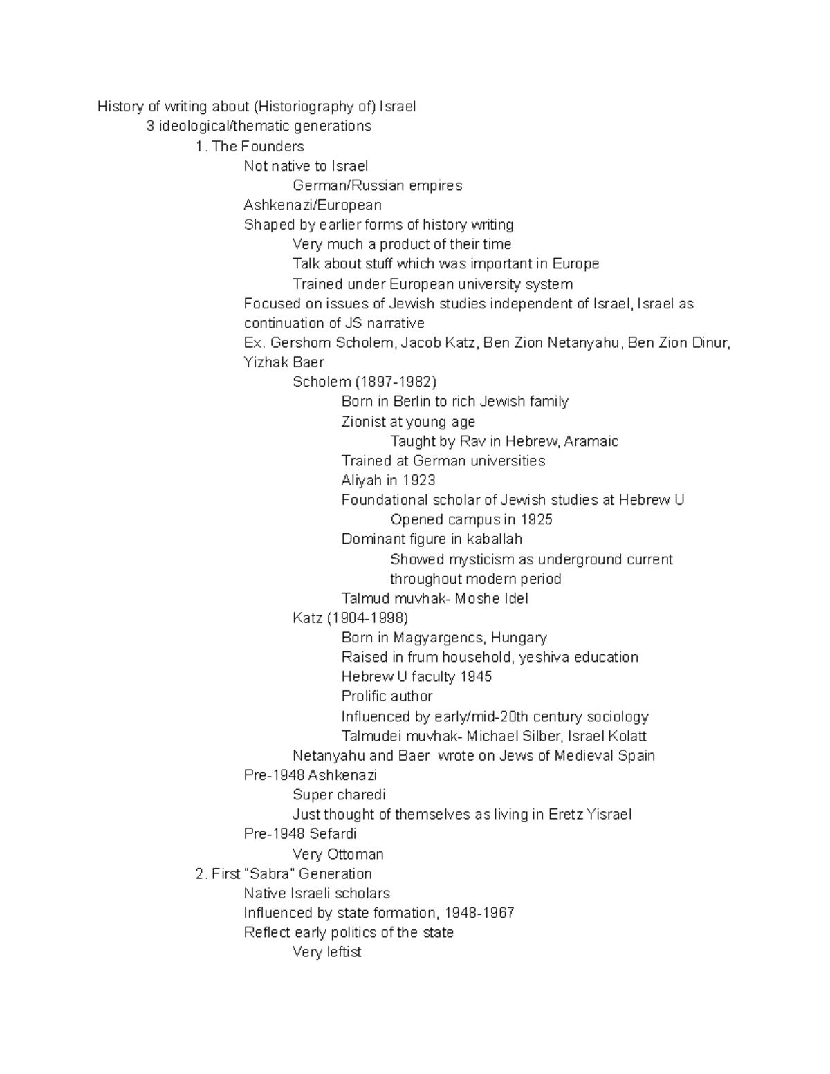 Lecture 1 Historiography of Israel 8 29 19 - JHIS 1511 - Studocu