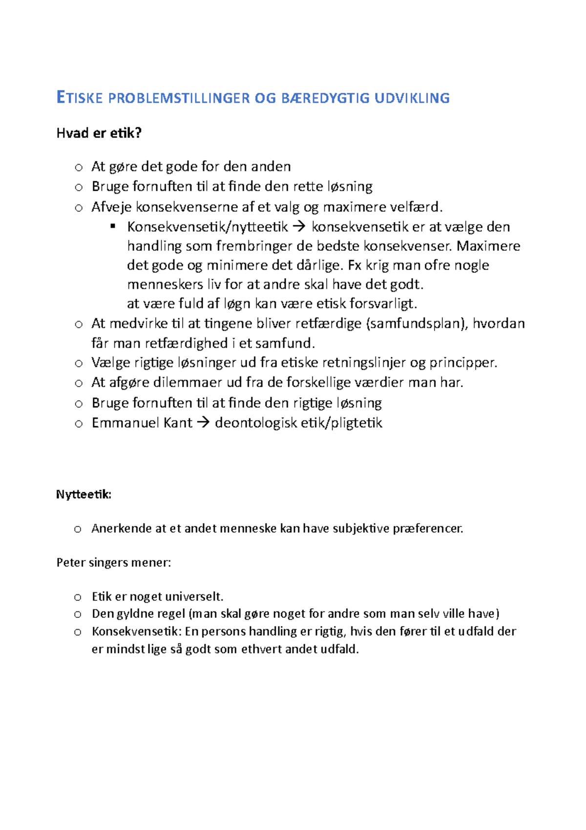 Etiske problemstillinger og bæredygtig udvikling - ETISKE ...