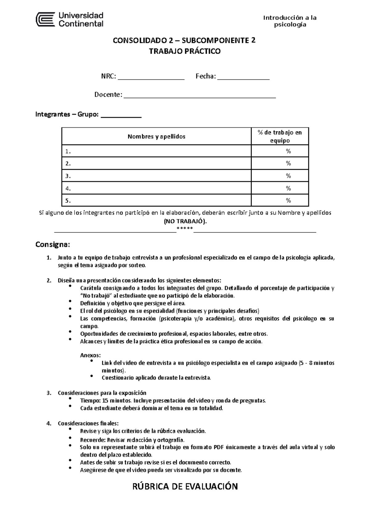 Consigna Segundo Consolidado– SC2 2023-10 - CONSOLIDADO 2 – SUBCOMPONENTE 2 TRABAJO PRÁCTICO NRC ...
