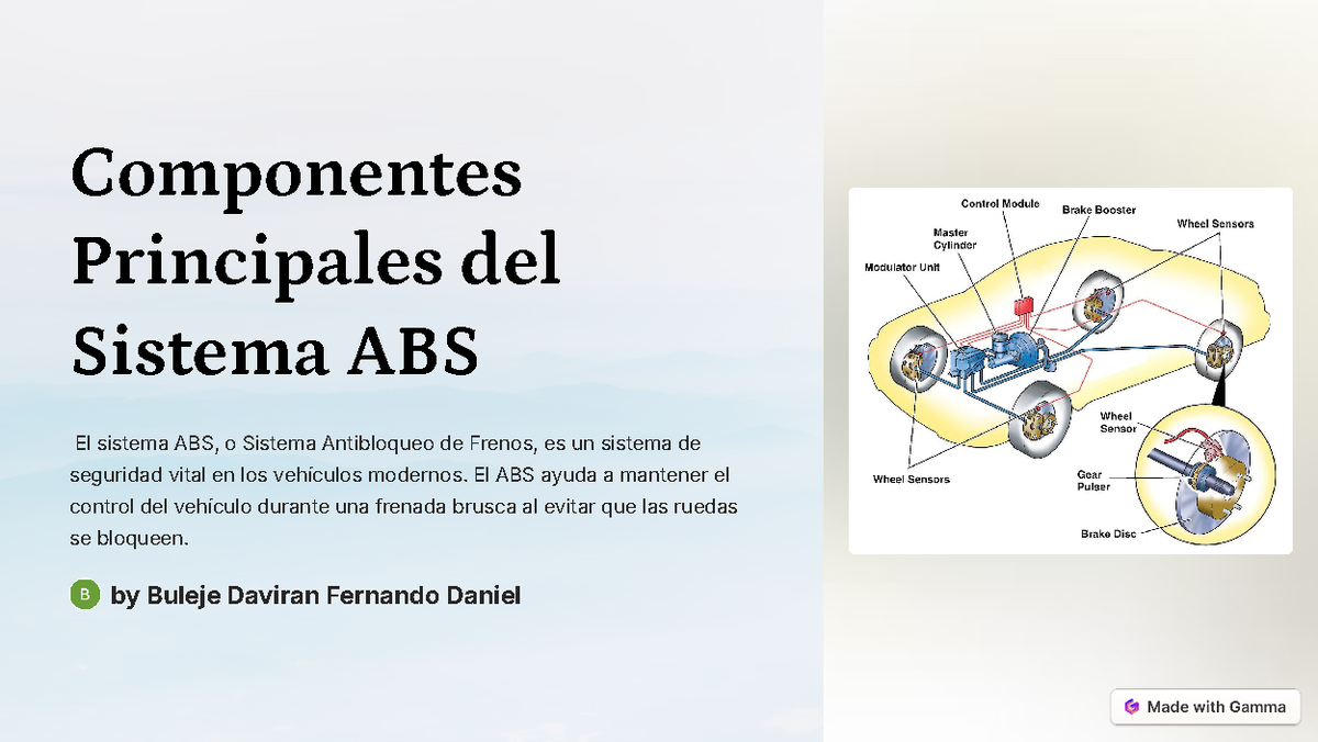 Componentes Principales del Sistema ABS - Componentes Principales del ...