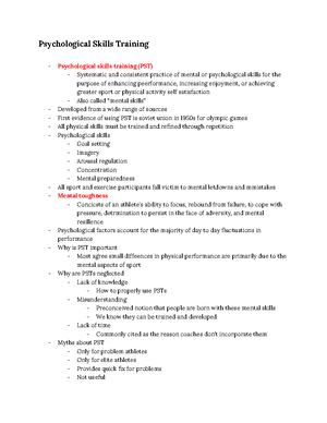 Psychological Skills Training Notes - Psychological Skills Training ...