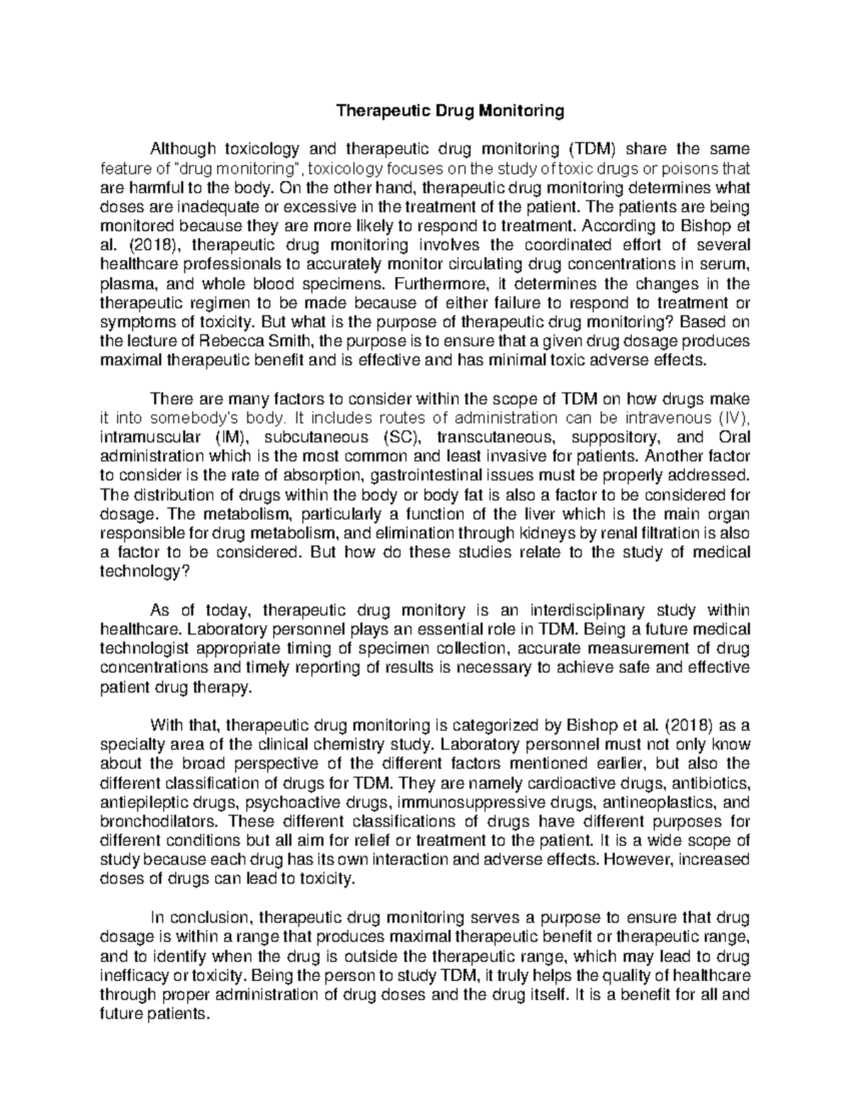 Toxicology and therapeutic drug monitoring - On the other hand ...