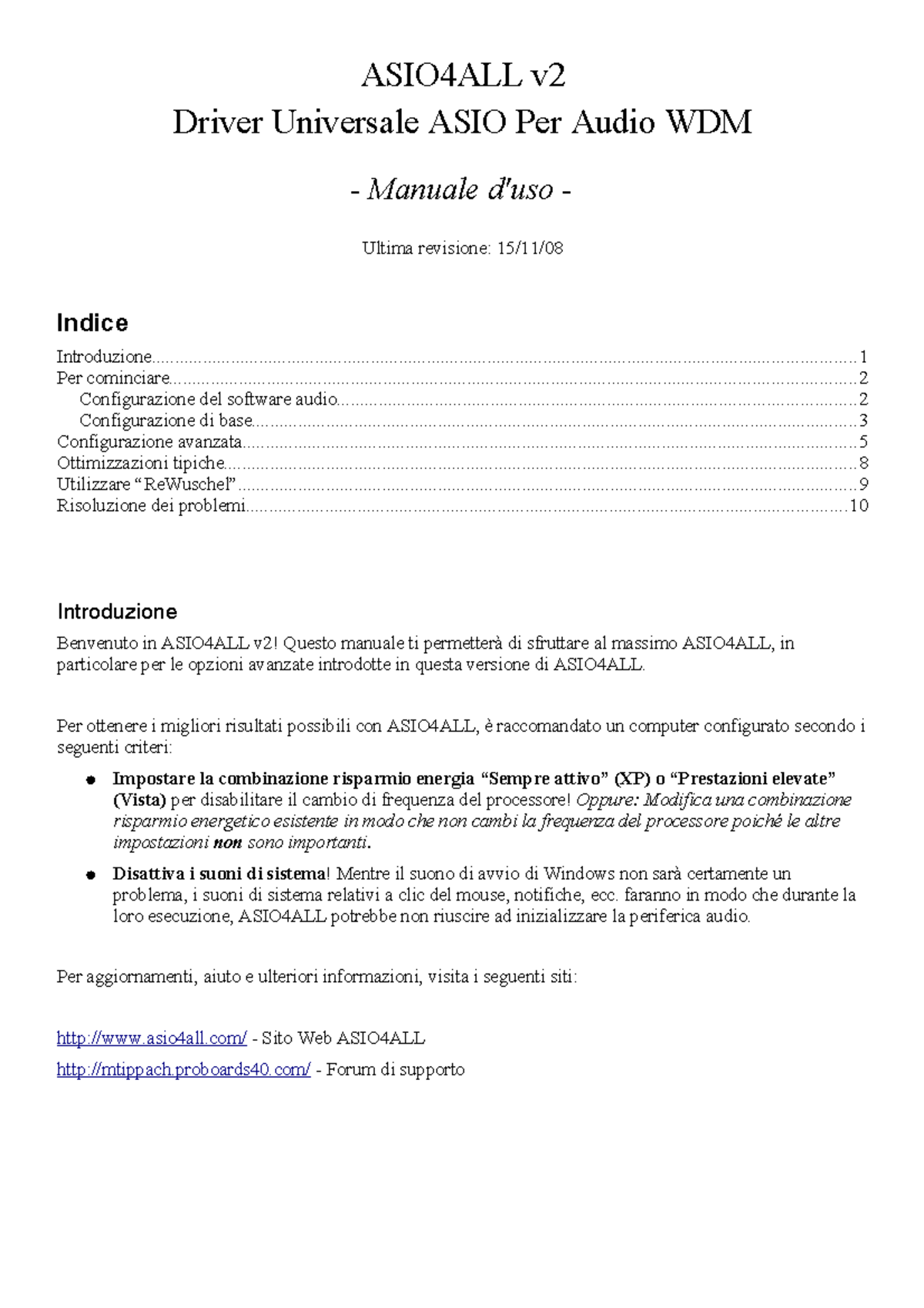 ASIO4ALL v2 Instruction Manual - ASIO4ALL v Driver Universale ASIO Per ...