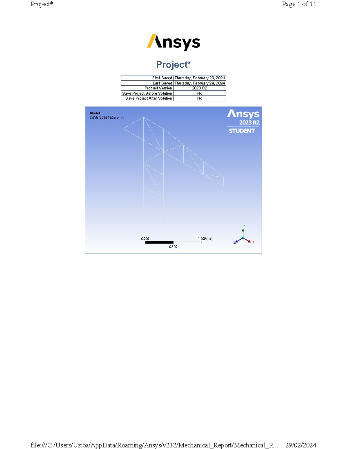 simulación ansis - Project* First Saved Thursday, February 29, 2024 ...