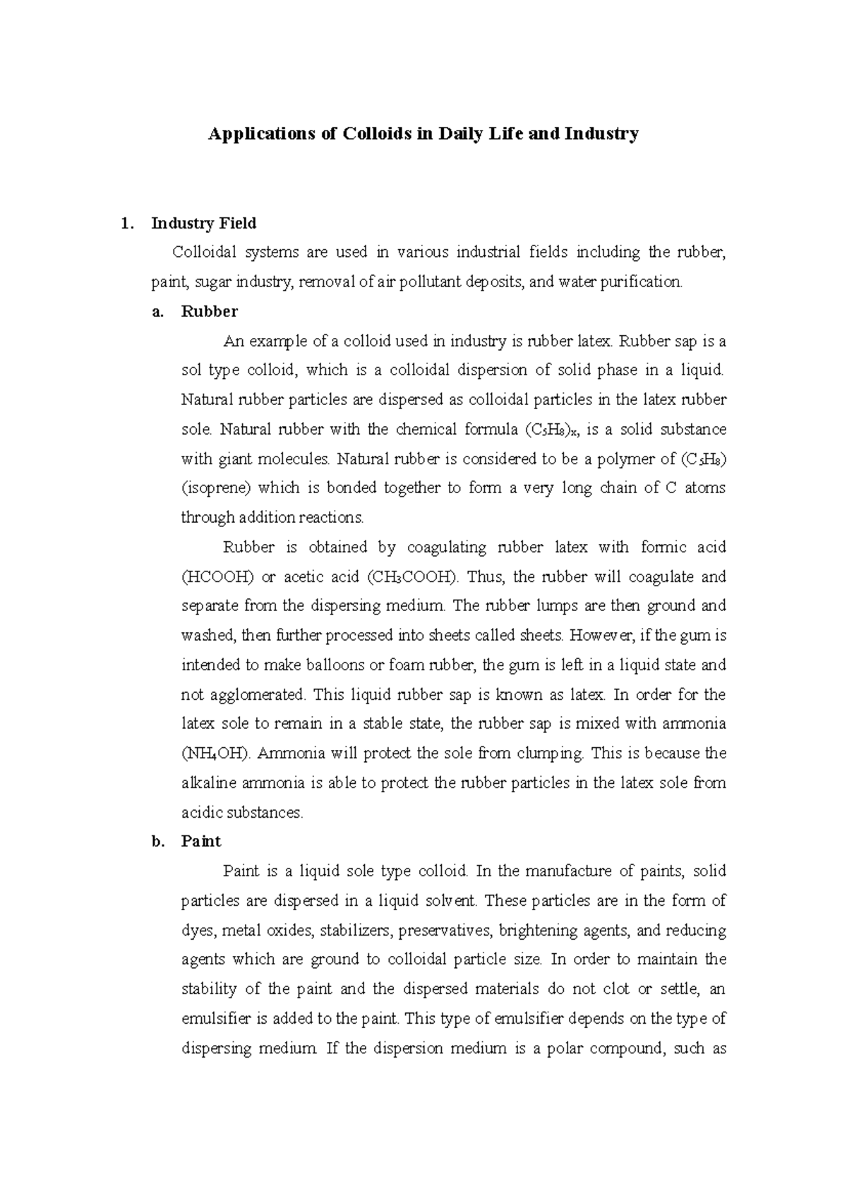 Applications of Colloids in Daily Life and Industry - Industry Field ...