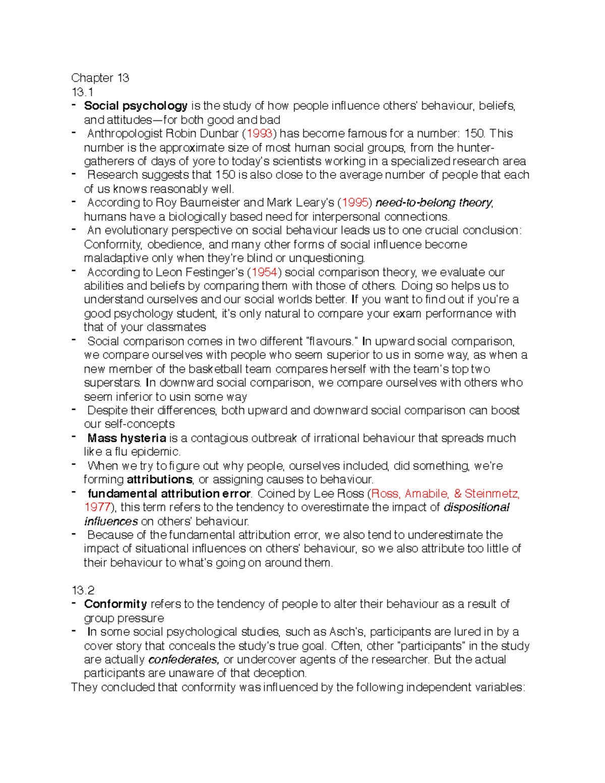 Psyc- Lecture notes 13 - Chapter 13 13. - Social psychology is the ...