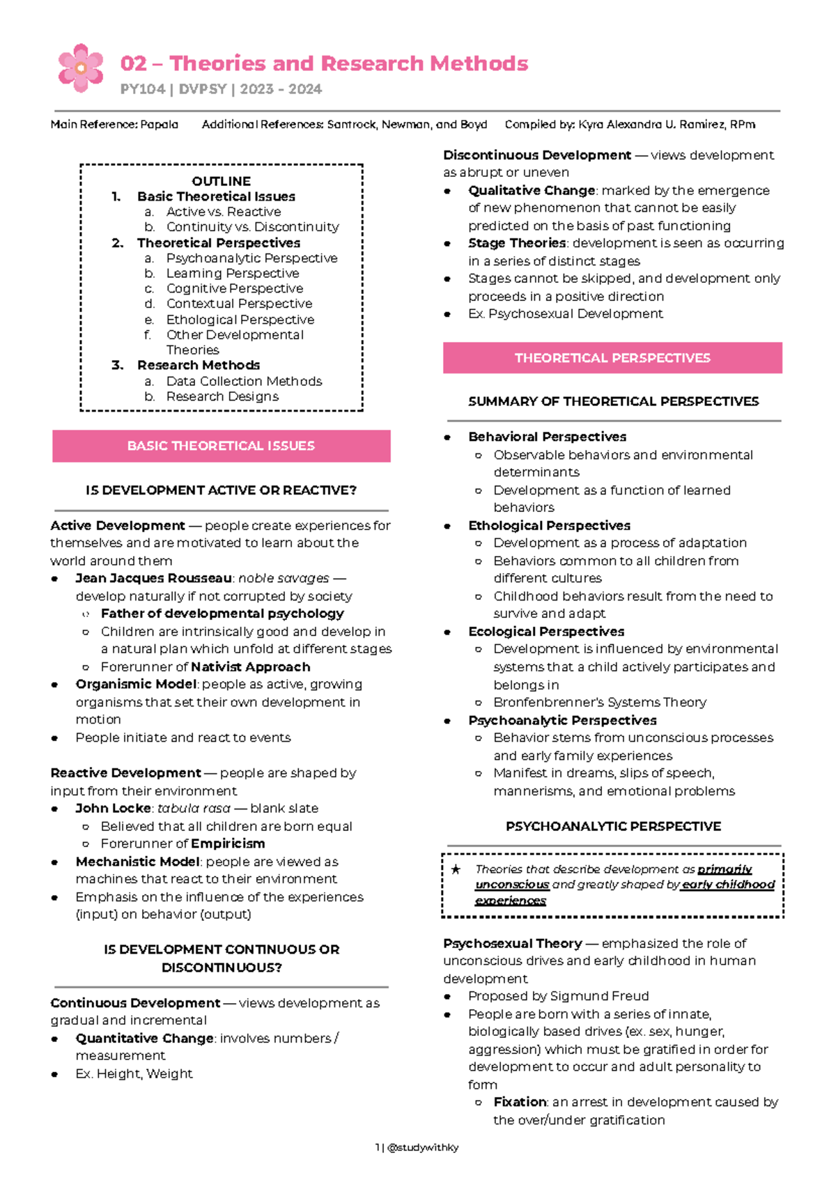 02 Dev Psy - Theories and Research Methods - 02 – Theories and Research Methods PY104 | DVPSY ...