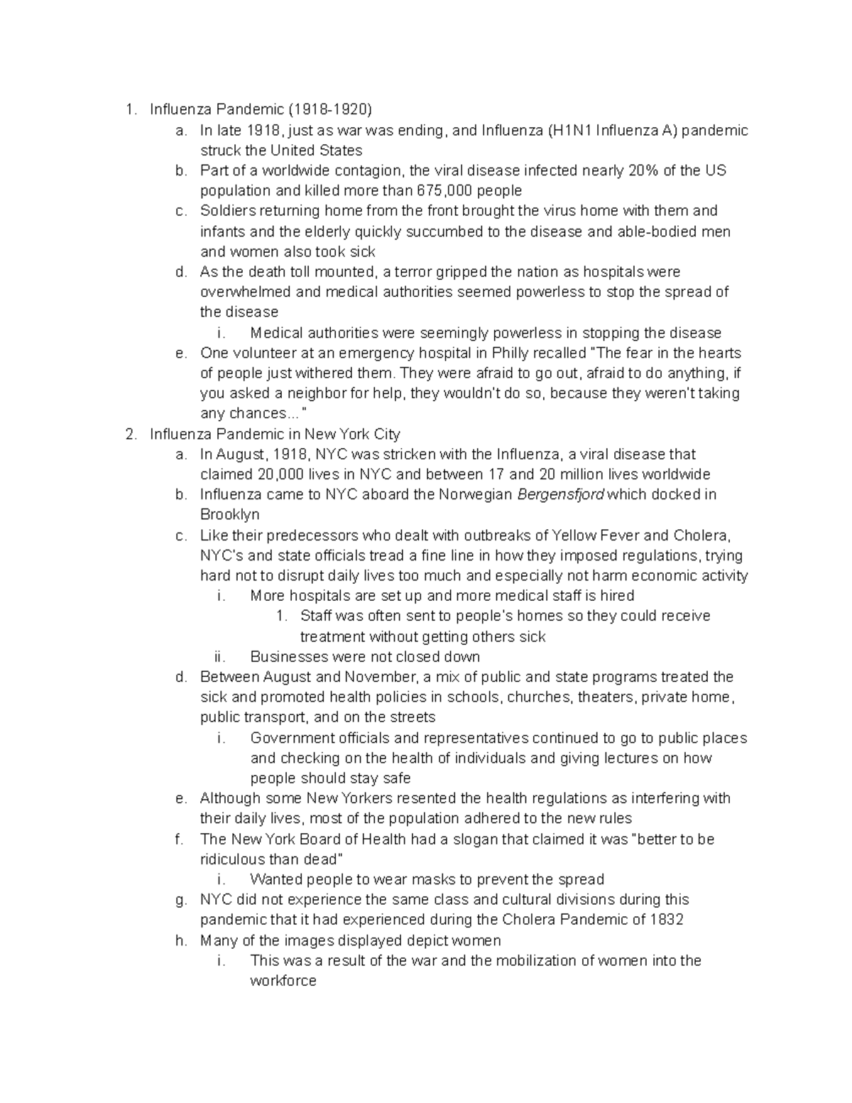 Infectious Disease Influenza lecture 11 16 - Influenza Pandemic (1918 ...