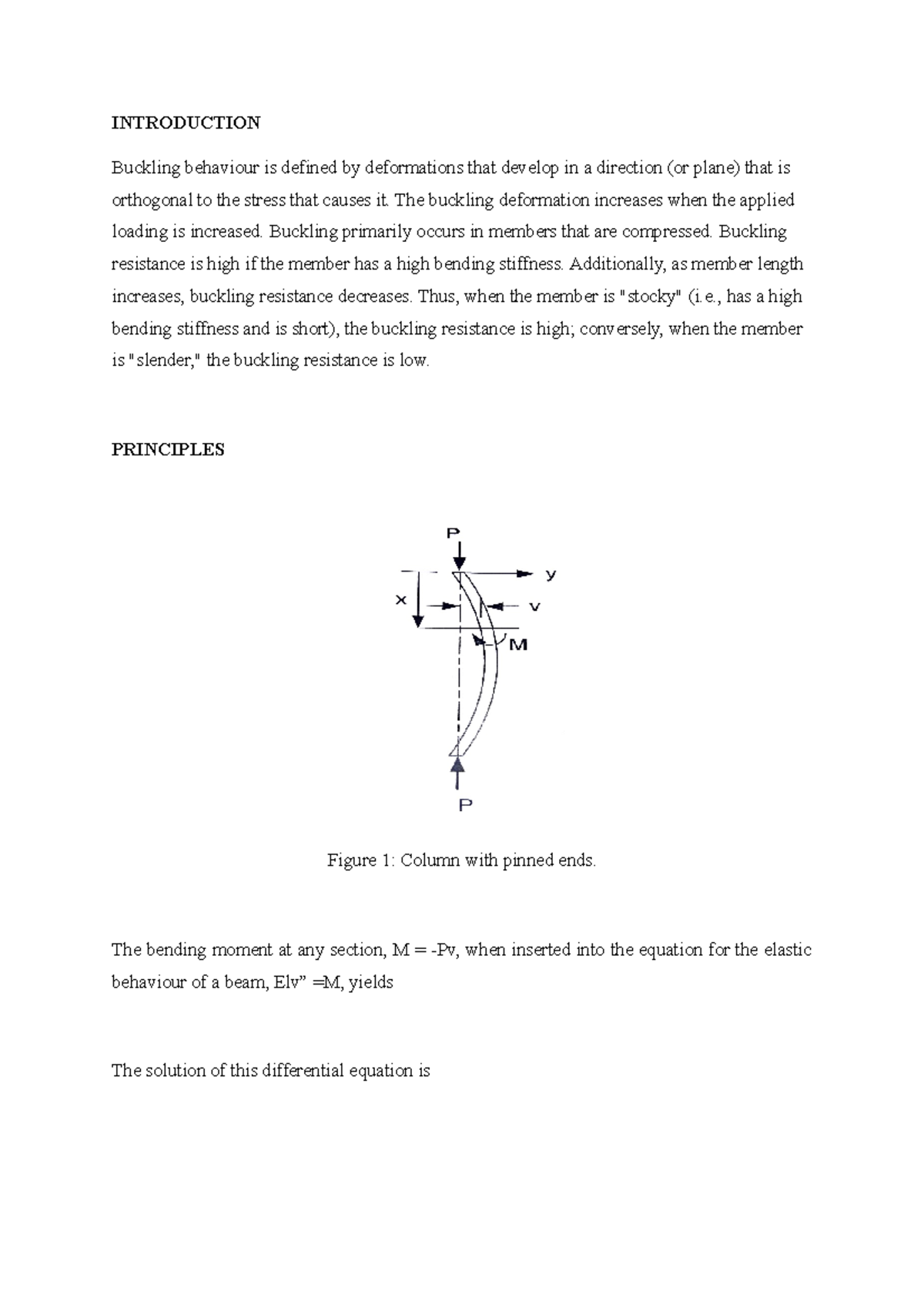 Lab Report Buckling of Strut ( Introduction_Principles) - INTRODUCTION ...