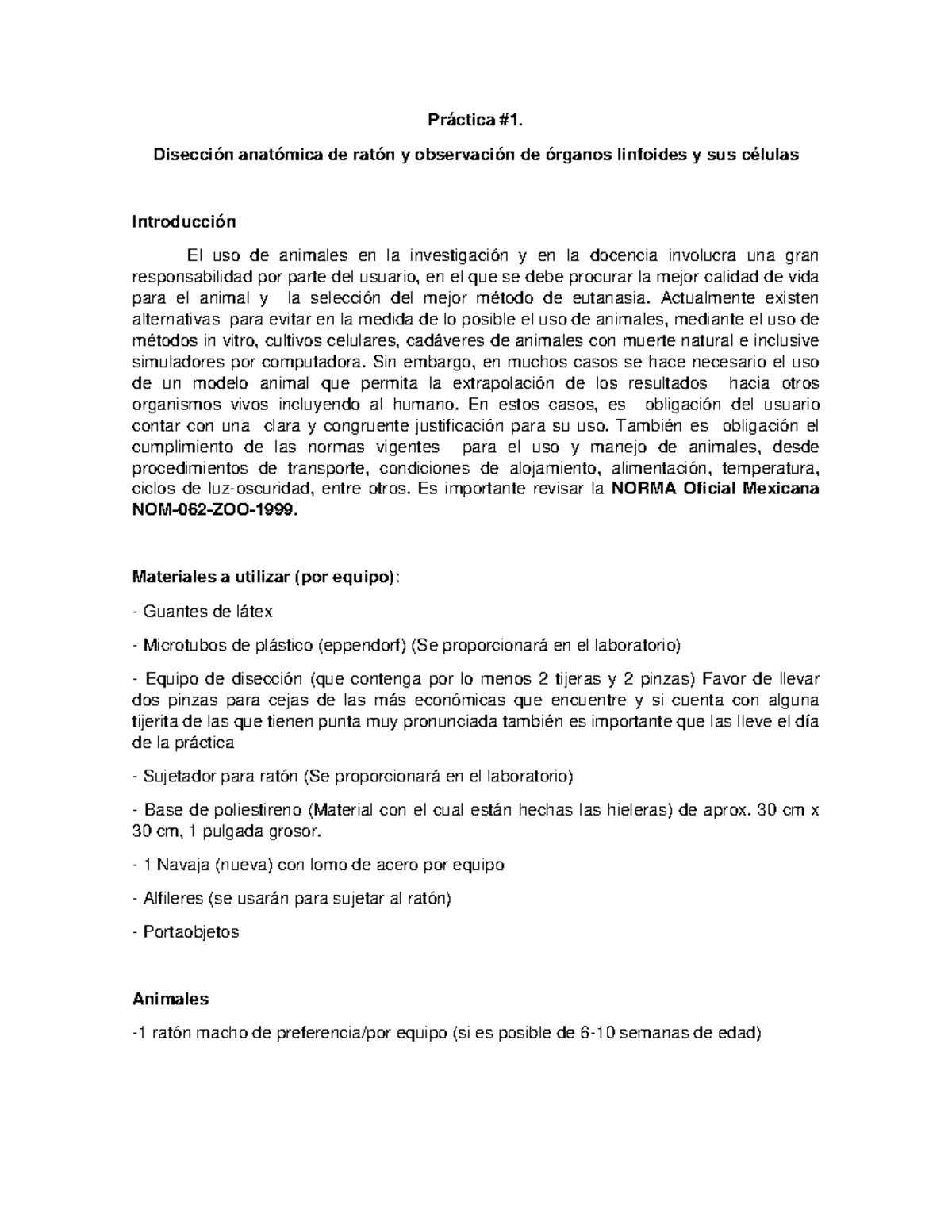 Disección anatómica de ratón y observación de órganos linfoides y sus ...