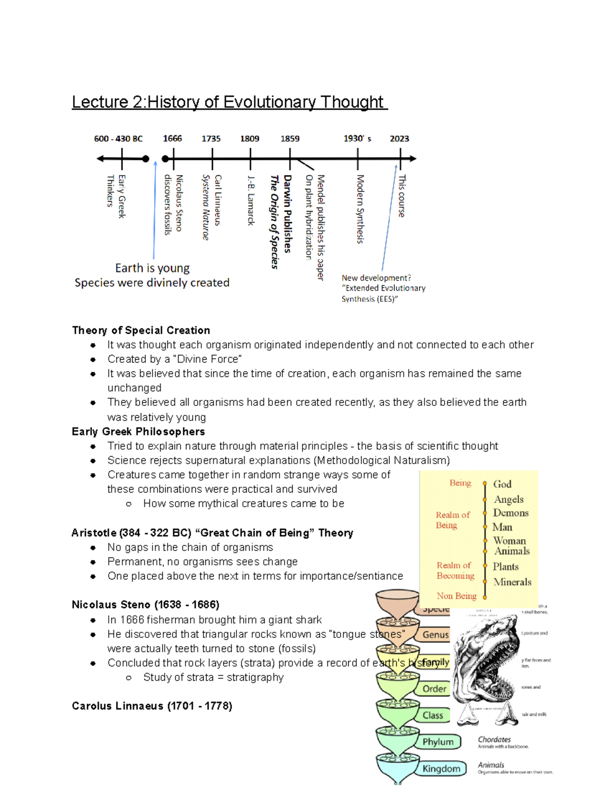 BIOL 2400 - Lecture notes for all units of evolution - Lecture 2 ...