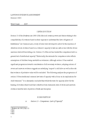 Evidence Skeleton - ####### Evidence Skeleton Relevance Introductory ...